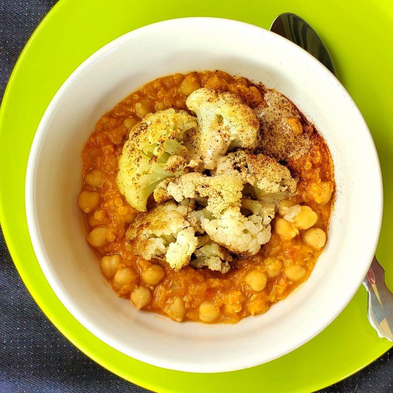 Red lentil ful with sumac-roasted cauliflower – Lone Star on a Lark