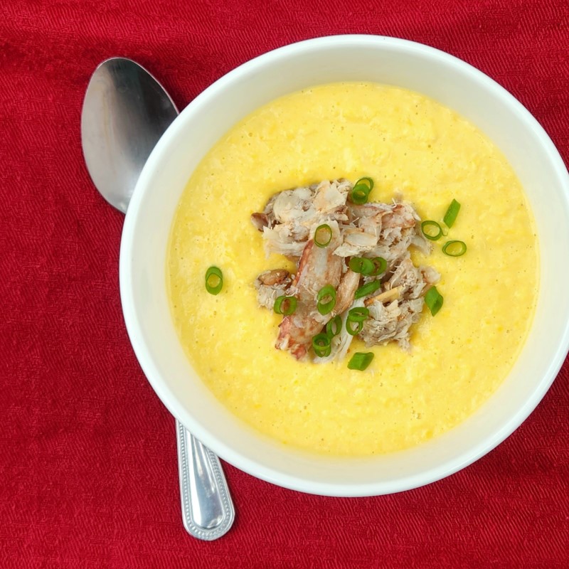 Sweet corn bisque with crabmeat – Lone Star on a Lark